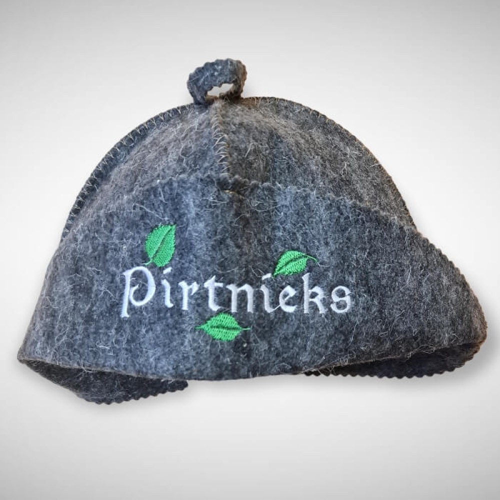 Pirts cepure "Pirtnieks" ar atloku, pelēka